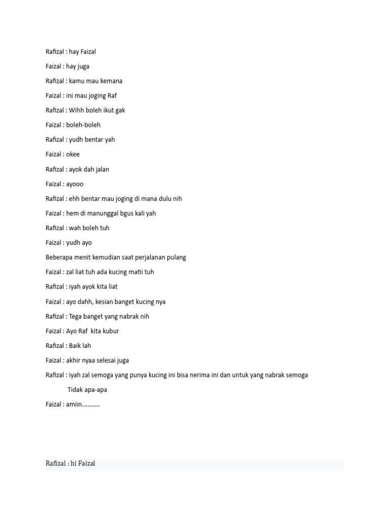 Percakapan Rafizal Faizal | PDF