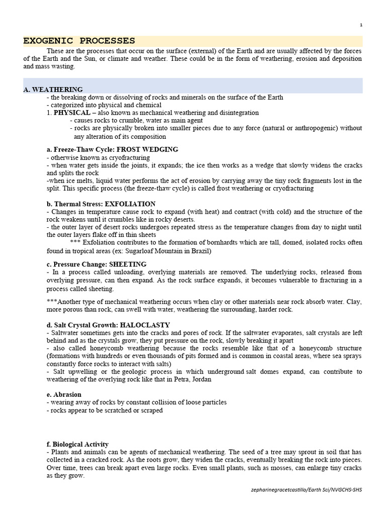 Module On Exogenic Processes | PDF | Social Science