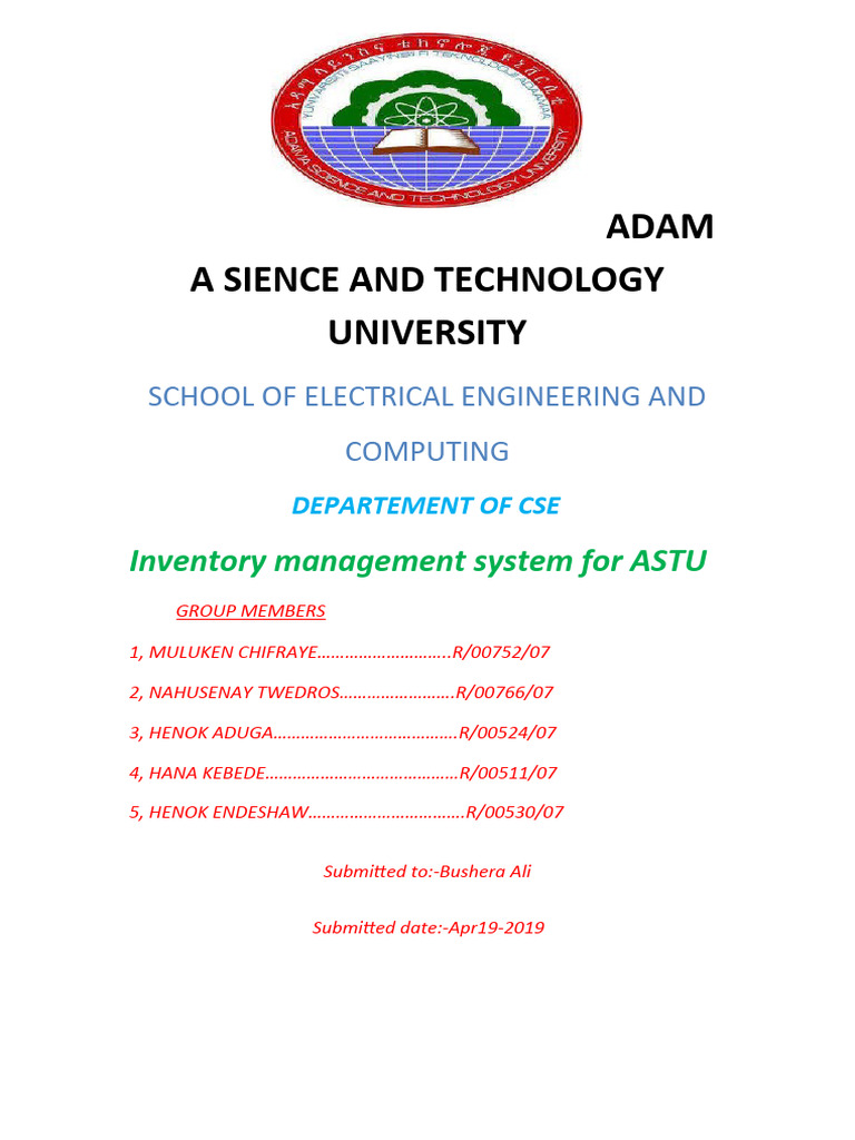 Inventory Management System For Astu | PDF | Object (Computer Science) | User (Computing)