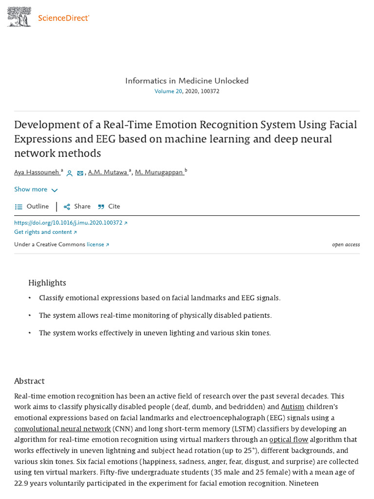 Development of A Real-Time Emotion Recognition System Using Facial Expressions and EEG Based On ...