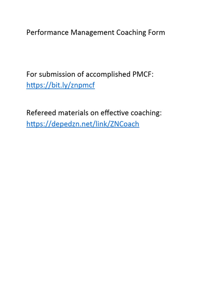 Performance Management Coaching Form | PDF | Computers