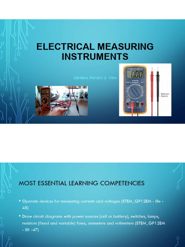 Electrical Measuring Instruments Pdf Voltage Series And Parallel Circuits