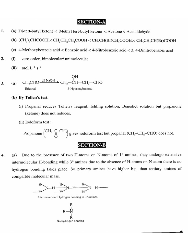 Chemistry Model Paper 1 Solution | PDF