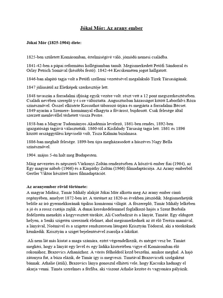 4.Jókai Mór-Az arany ember | PDF