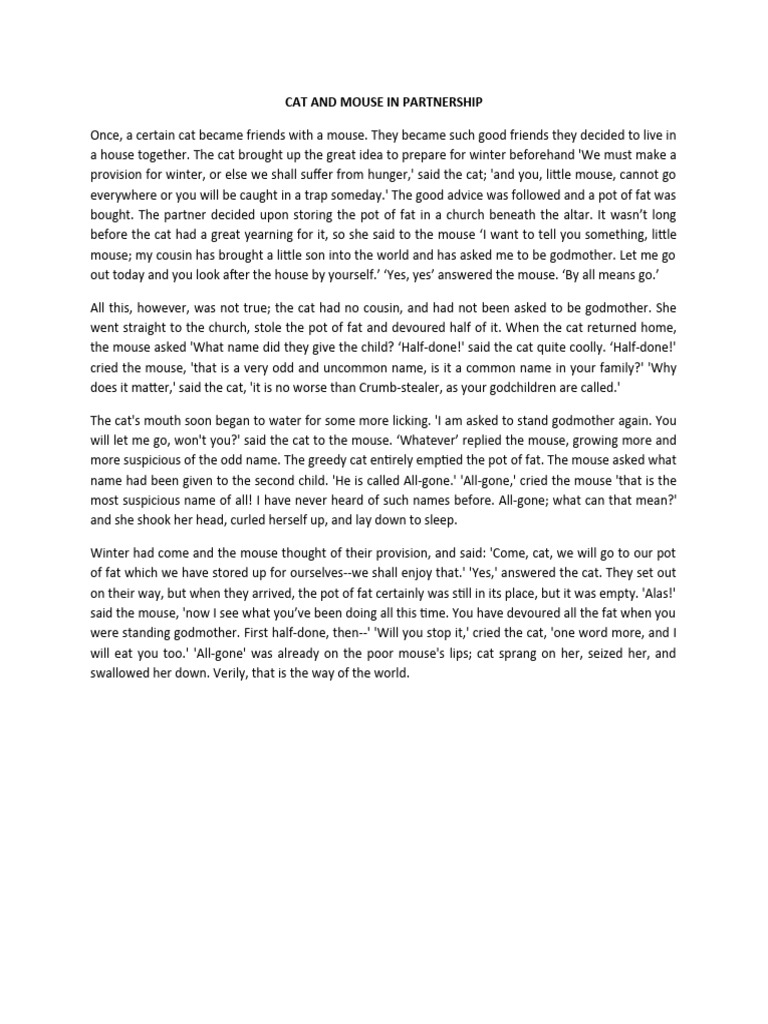 Cat and Mouse in Partnership | PDF