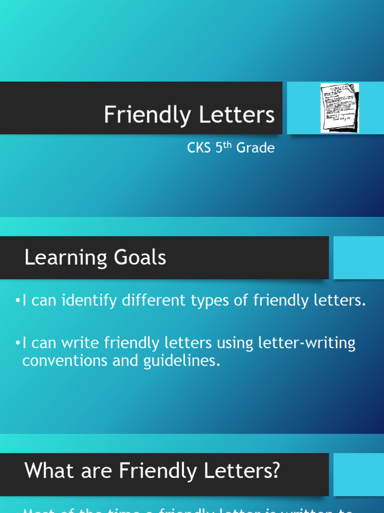 Friendly Letters | PDF