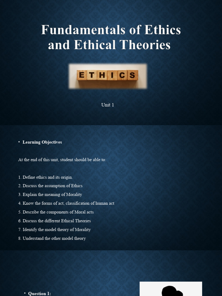 ETHICS - UNIT1 Lessons | PDF | Utilitarianism | Morality