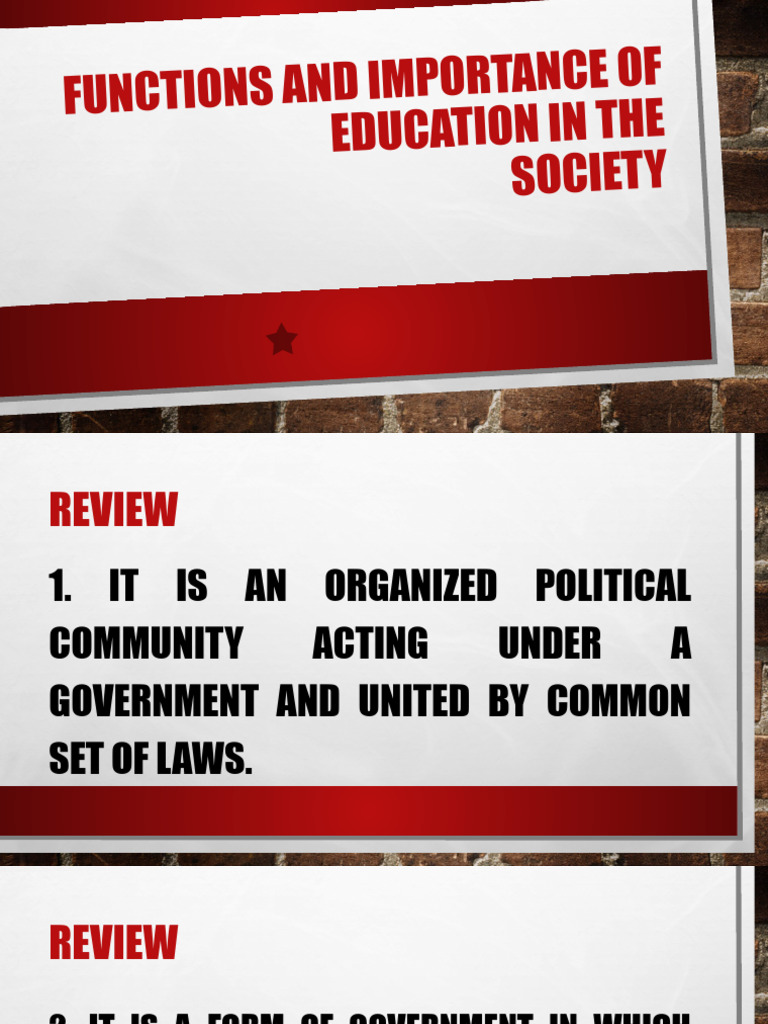 Importance and Functions of Education in The Society | PDF
