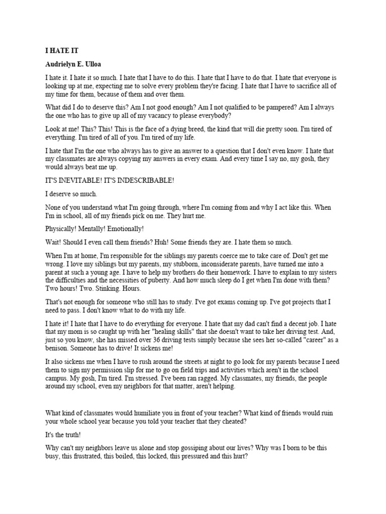 Struggles of a Overwhelmed Student | PDF