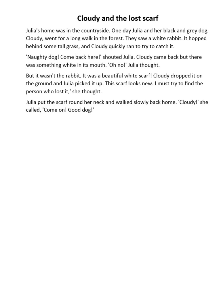 Cloudy and the Lost Scarf | PDF