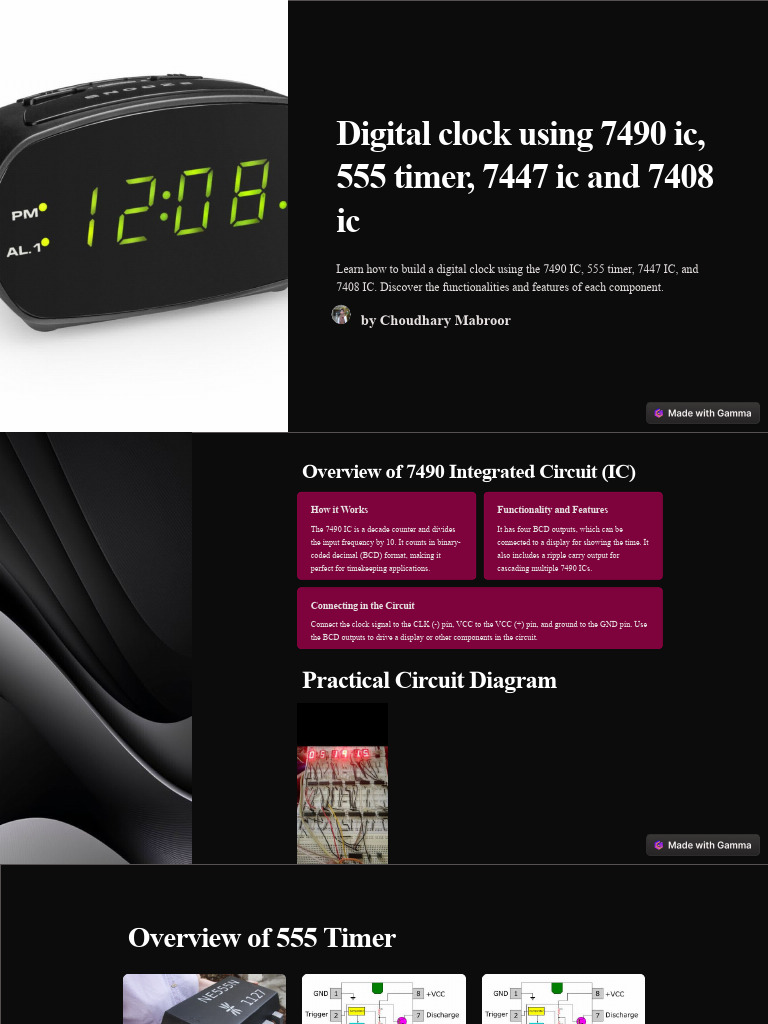Digital Clock Using 7490 Ic, 555 Timer, 7447 Ic and 7408 Ic: by ...