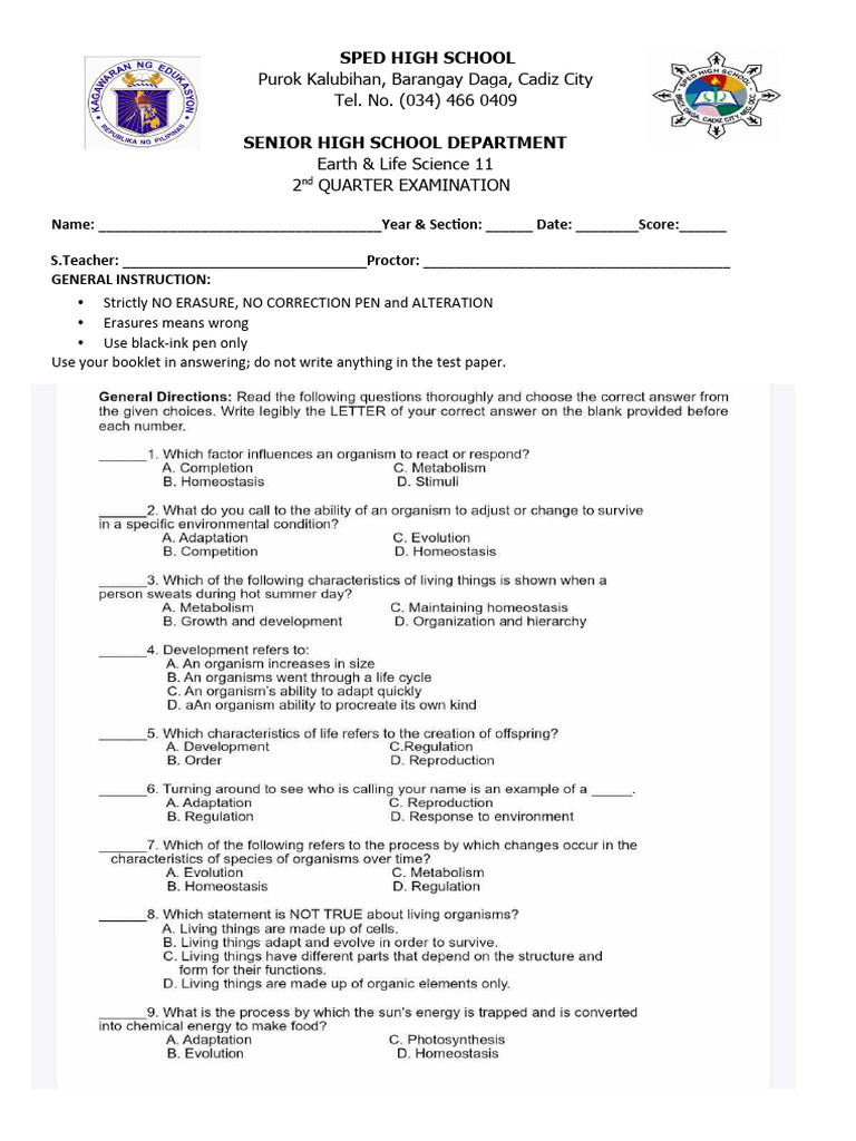 Els 11-Humms Second Quarter Examination - 2024 | PDF