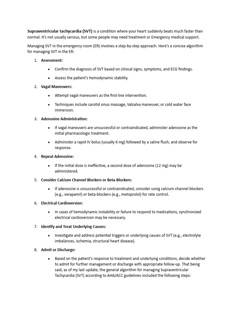 Supraventricular Tachycardia (SVT) | PDF | Causes Of Death ...