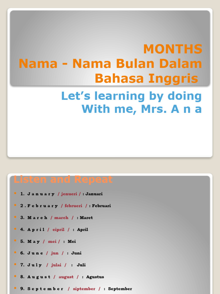 Ppt topic 3 MONTHS | PDF | Indonesia | Observances