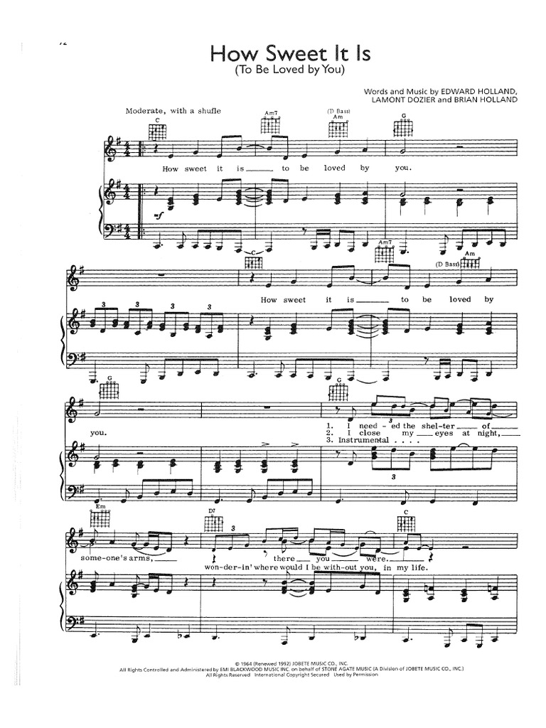 How Sweet It Is (Solo Piano) | PDF