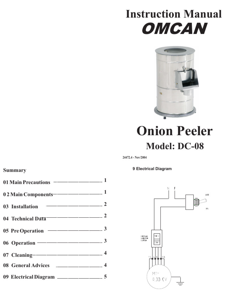 Omcan: Instruction Manual | PDF | Switch | Water