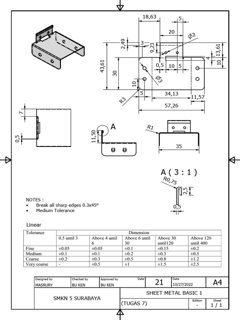 Notes: Break All Sharp Edges 0.3x45 Medium Tolerance: Masrury Bu Ken Bu ...