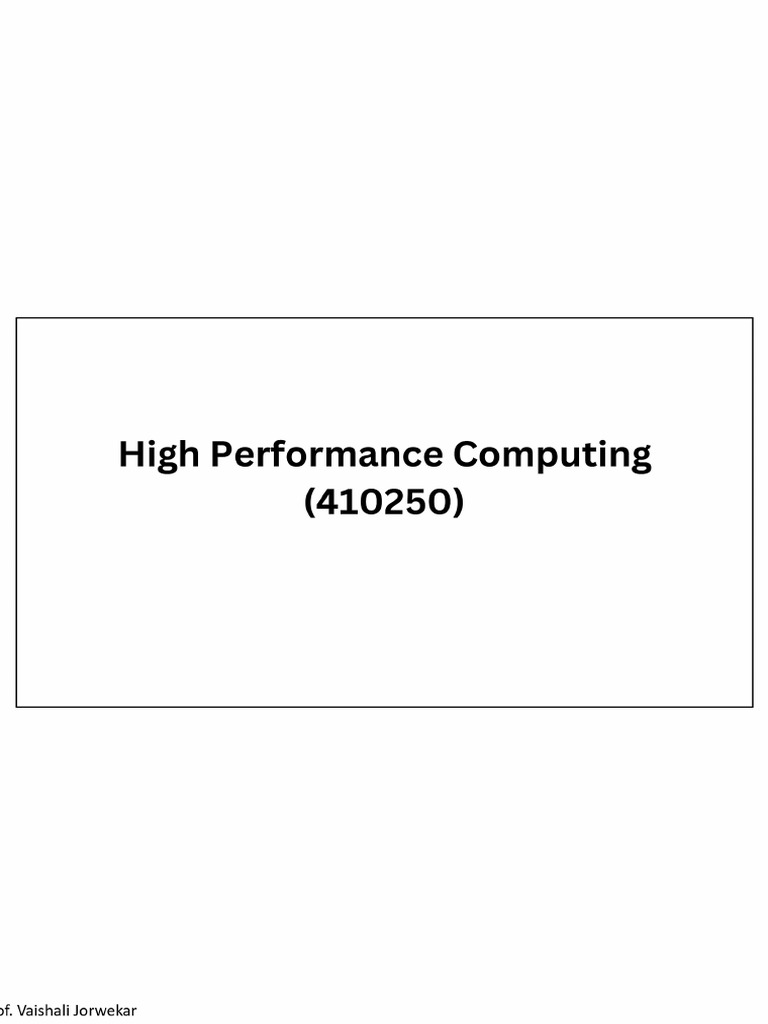 SPPU - BE - HPC - Unit 1 Notes | PDF