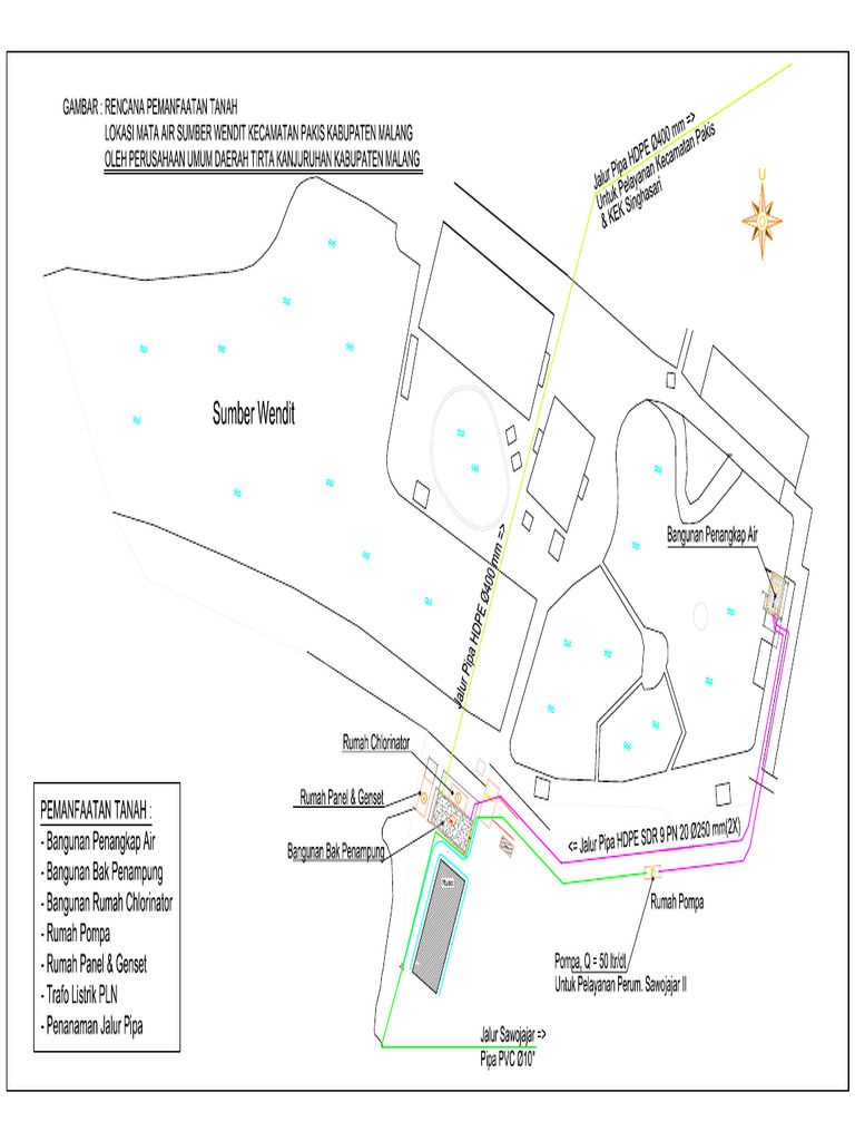 Denah Situasi Sumber Wendit | PDF