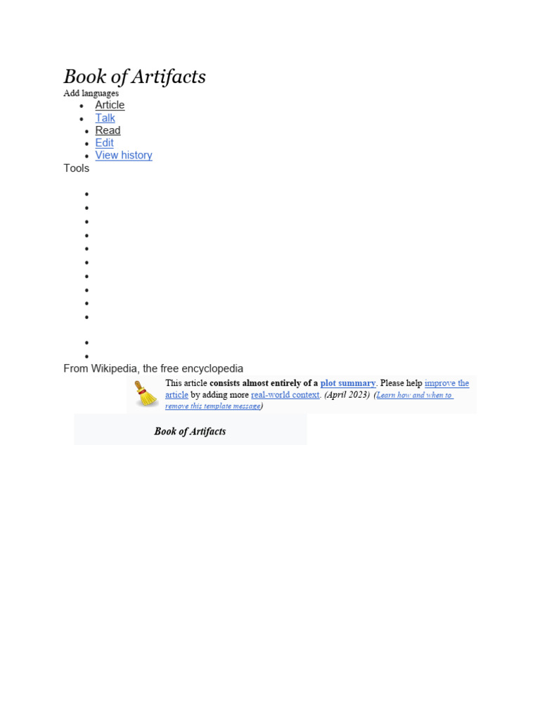 Book of Artifacts | PDF | Wizards Of The Coast | Tsr, Inc.