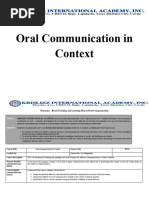 Grade 11 Oral Communication Guide | PDF | Nonverbal Communication ...