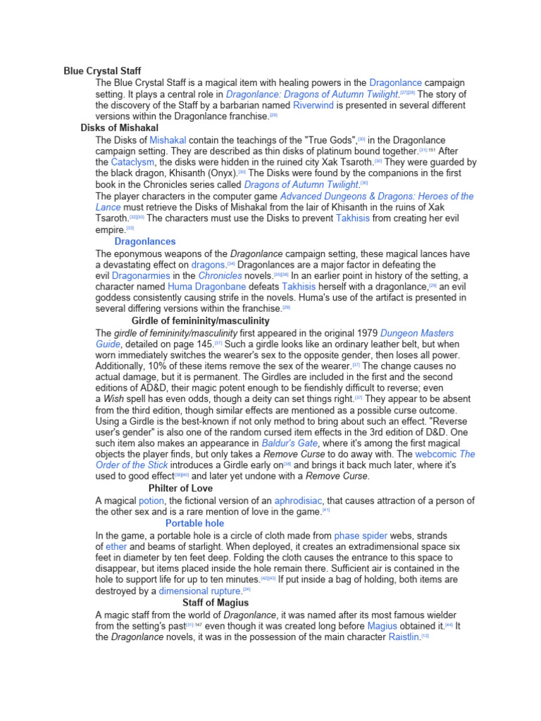 Blue Crystal Staff | PDF