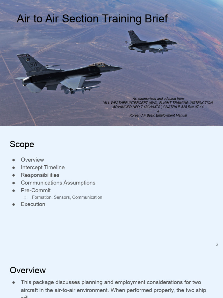Air-to-Air Training Brief Overview | PDF | Fighter Aircraft | Military ...