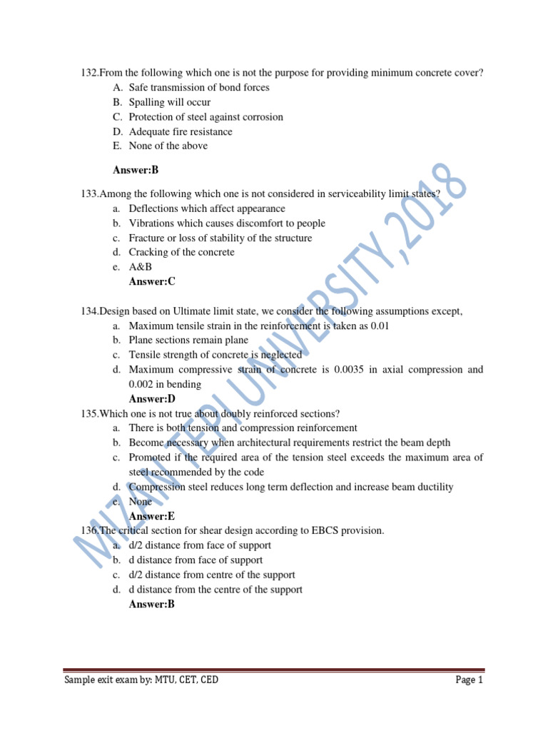 Sample Exit Exam Questions 2 | PDF Sample Exit Exam Questions 2 | PDF