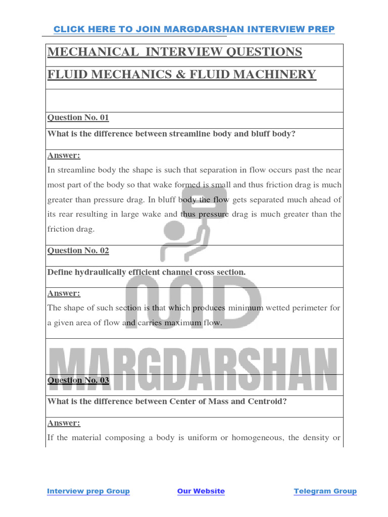 MECHANICAL INTERVIEW QUESTIONS - Compressed - Watermark-1-15 | PDF | Pump | Buoyancy