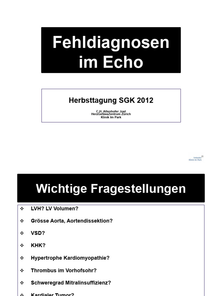 Attenhofer Workshop Fehldiagnosen-Echo | PDF