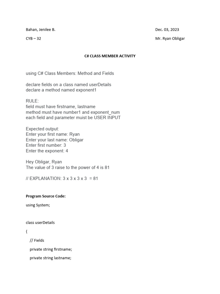 Bahan-Class Member Act-Oop | PDF