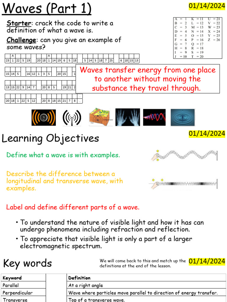 Lesson 10 - Waves (PTG) | PDF | Waves | Frequency