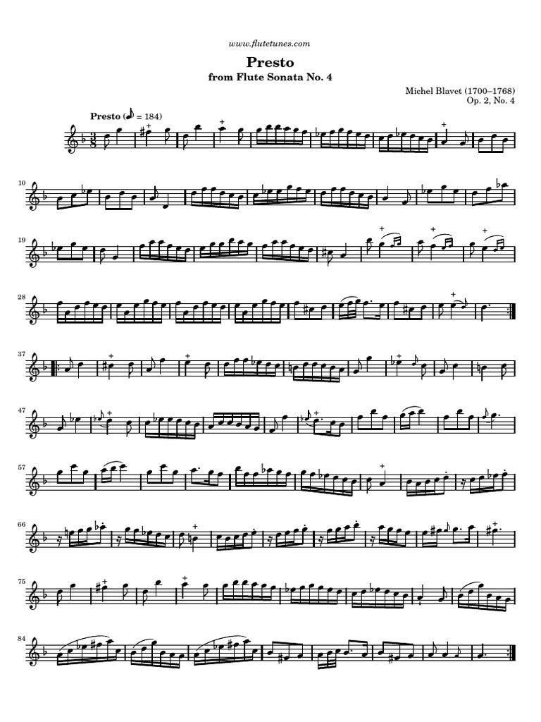 Blavet Op2 Sonata No4 Presto | PDF