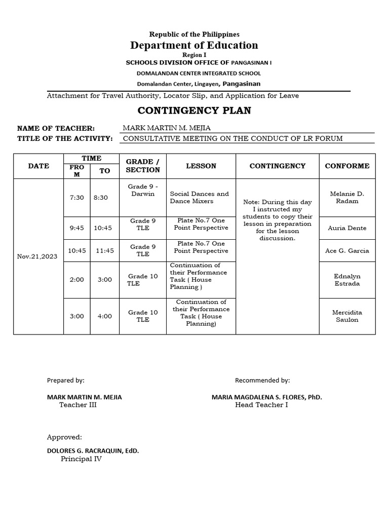 Contingency Plan Template | PDF
