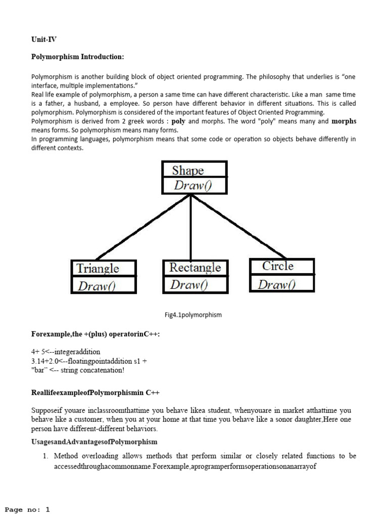 Unit 4 - Object Oriented Programming and Methodology - WWW - Rgpvnotes ...