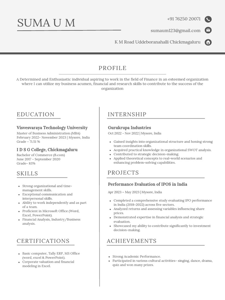 Resume - Suma | PDF | Career & Growth | Business