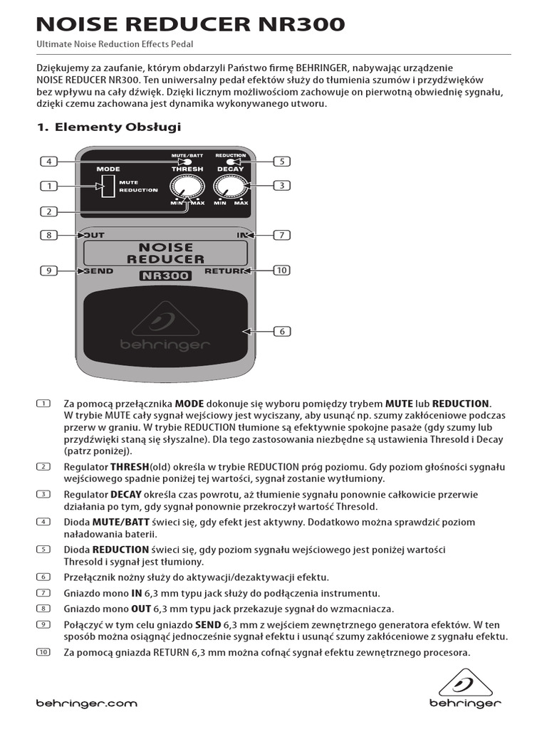 Behringer NR300 Instrukcja PL | PDF