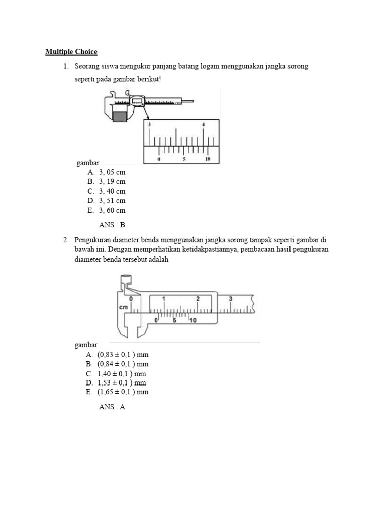 Contoh Soal Multiple Choice Mix Gambar Moodle | PDF