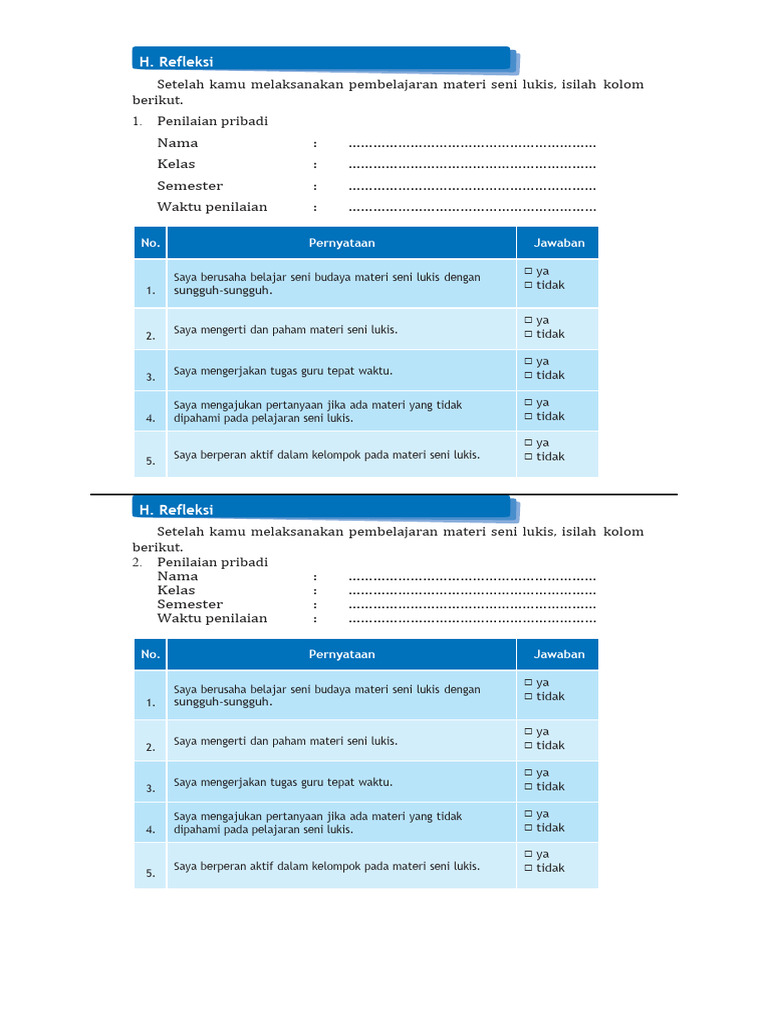Refleksi Materi Seni Lukis | PDF