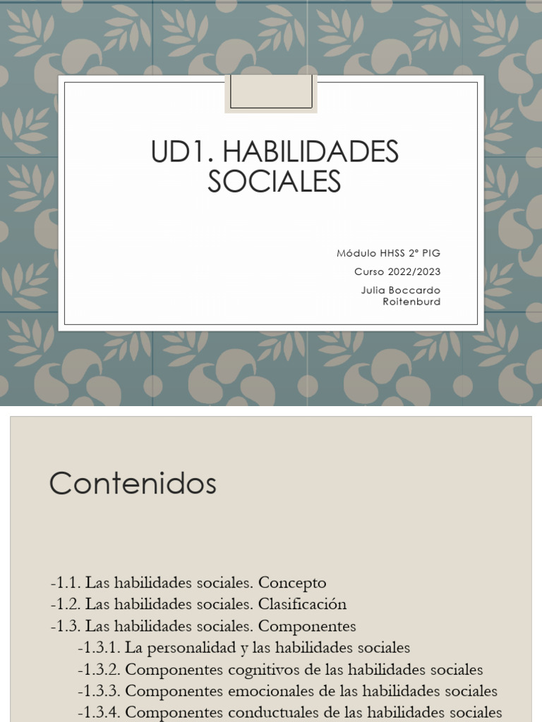 Ud1 Habilidades Sociales | PDF