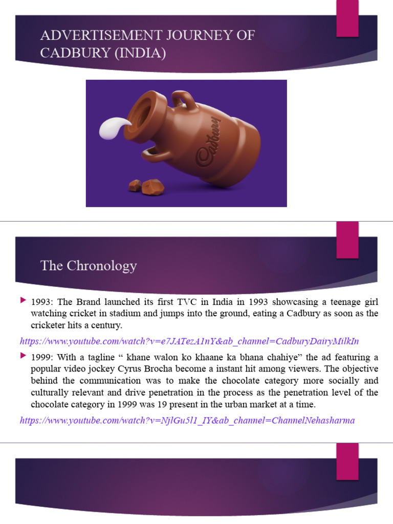 Cadbury Dairy Milk Ad Evolution in India | PDF | Brand