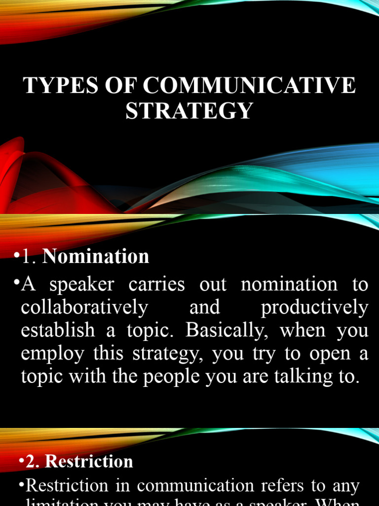 Types of Communicative Strategy | Download Free PDF | Human ...