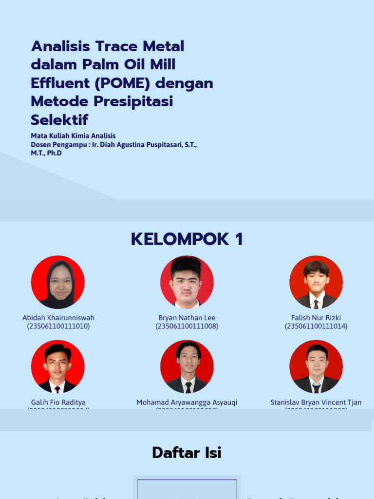 Analisis Trace Metal Dalam Palm Oil Mill Effluent (POME) Dengan Metode ...