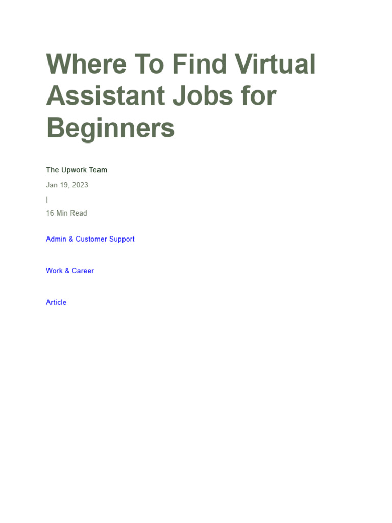 5 Website Virtual Assistant | PDF | Freelancer | Employment