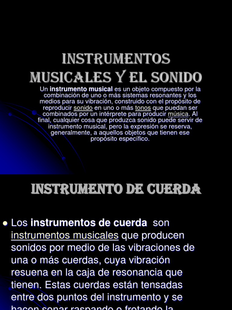 Instrumentos Musicales y El Sonido | PDF