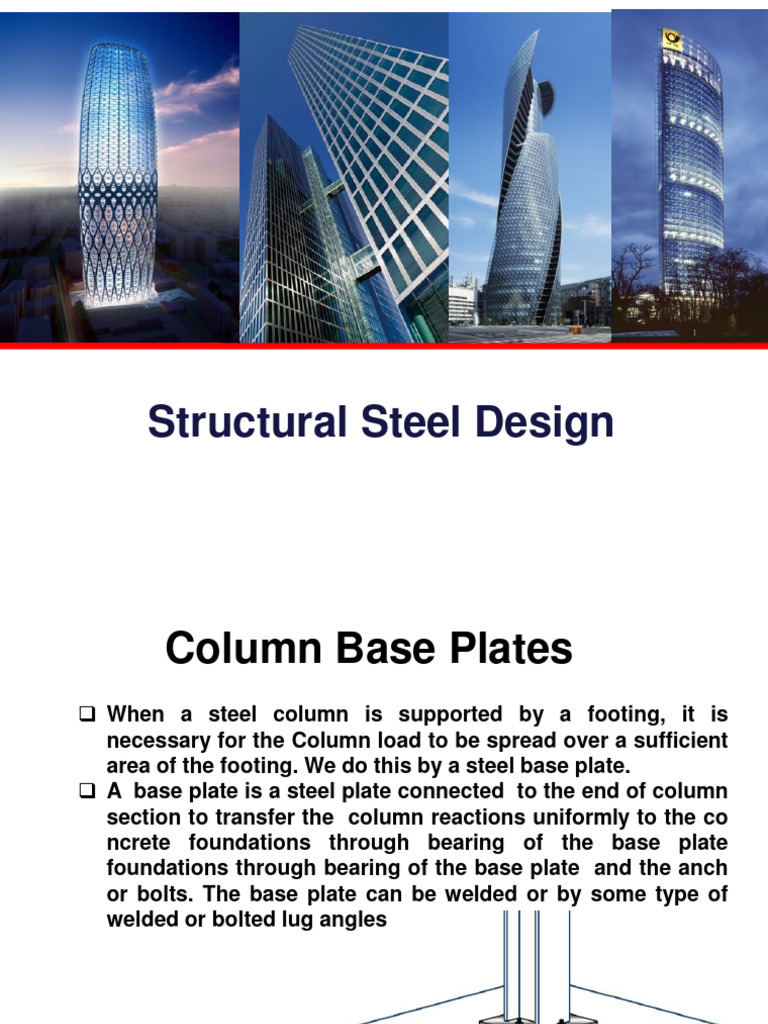 Column Base Plate Design Guidelines | PDF | Column | Concrete