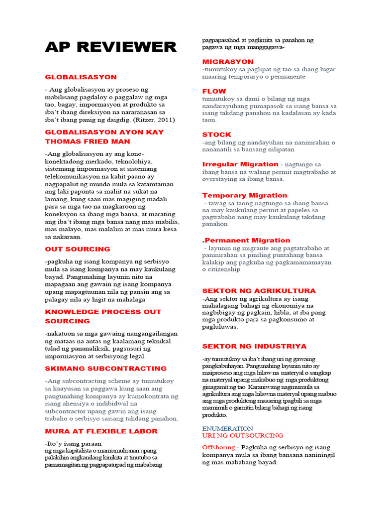 Ap Reviewer | PDF