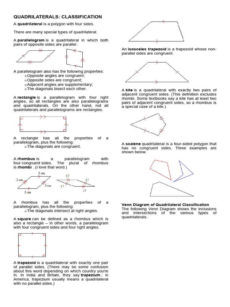 QUADRILATERALS | PDF | Rectangle | Elementary Mathematics