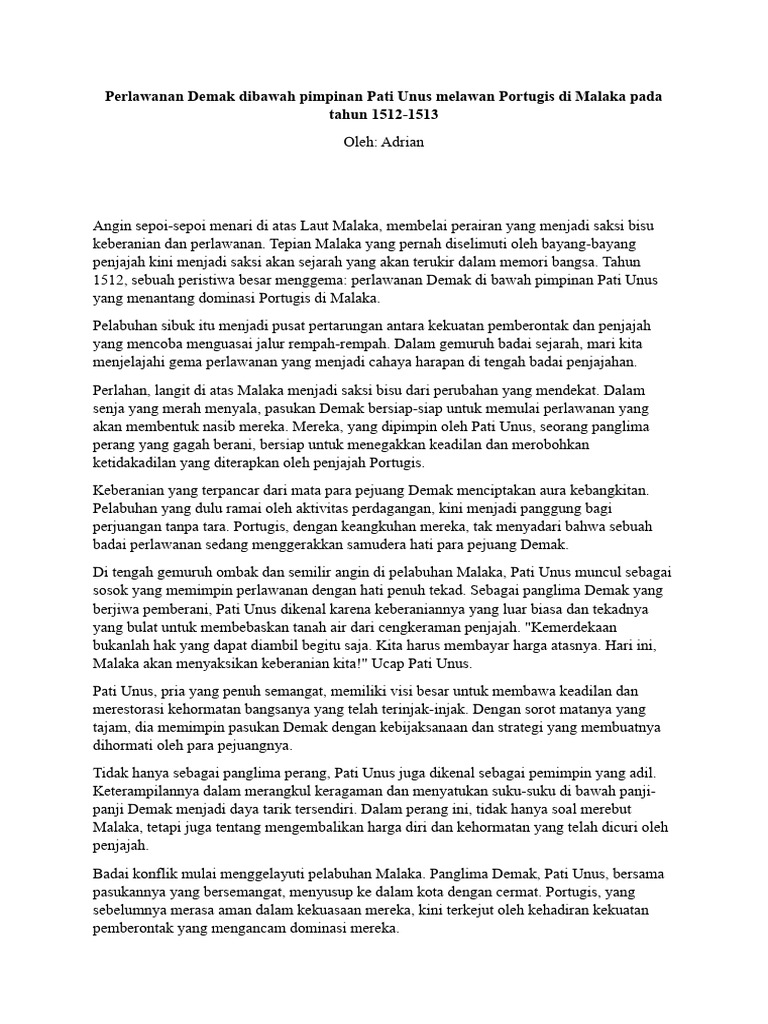 Perlawanan Demak vs Portugis 1512-1513 | PDF | Sejarah
