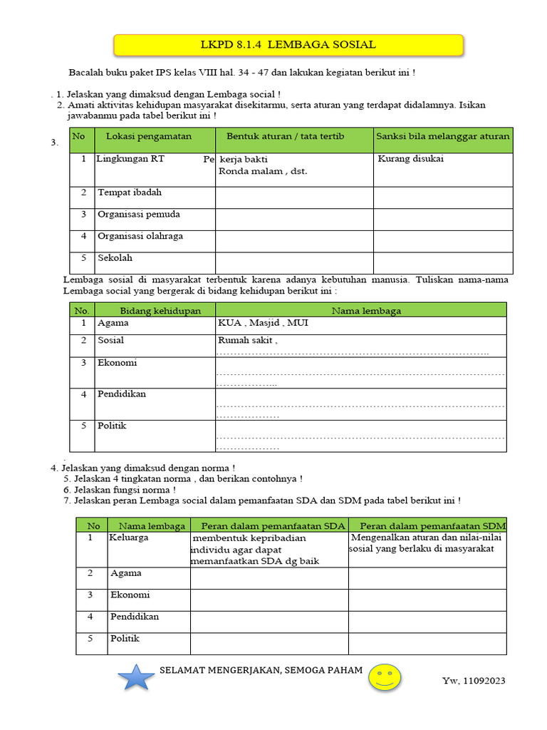 LKPD 8.1.4 - LBG Sosial | PDF | Karier & Perkembangan | Ilmu Sosial